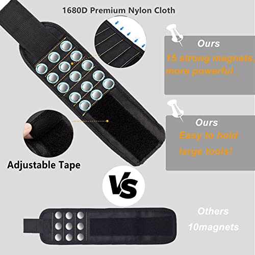 Magnetic Wristband for Holding Screws,Nails, Drilling Bits,Magnetic Wrist Tool Holder Belts with Strong Magnets, Cool Gadgets for Men, women, DIY Handyman ,Dad, husband, Boyfriend, Carpenter