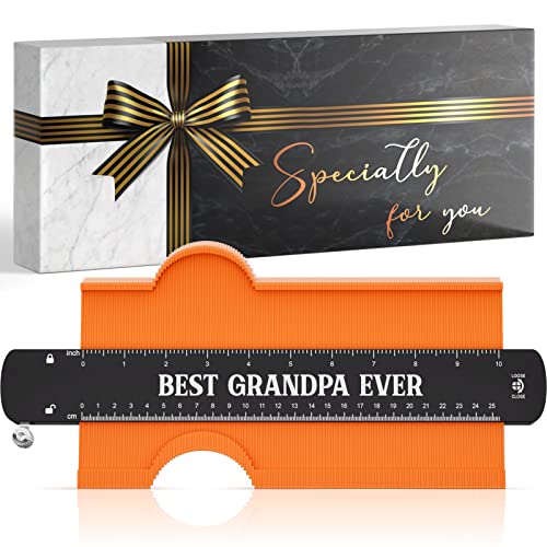 Best Gifts for Grandpa from Granddaughter Grandson Grandkids - 10'' Contour Gauge Profile with Lock Valentine Gifts Woodworking Gadget Tools - Funny Birthday Christmas Gift for Grandfather New Grandpa