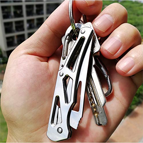 6 Pack Stainless Steel Self-Defense Folding Knife With Key Ring, Outdoor Survival Pocket Knife, Easy To Everyday Carry Small Knife