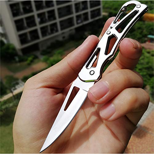 6 Pack Stainless Steel Self-Defense Folding Knife With Key Ring, Outdoor Survival Pocket Knife, Easy To Everyday Carry Small Knife