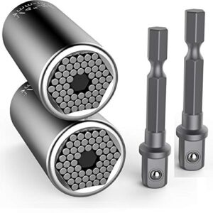 leberna universal socket grip adapter 4 pcs | multi functional sockets set ratchet power drill bit wrench 1/4″-3/4″ (7mm-19mm) professional repair tools gifts for dad men fathers husband diy handyman