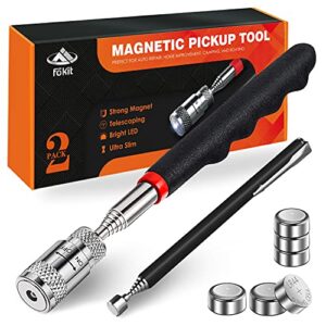 magnetic pickup tool gifts for men – 2 pack led light telescoping flexible magnetic pick up tool, extending magnet tool kit, gadget for men, unique gifts for dad, diy handyman, husband, boyfriend