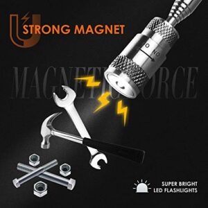 Magnetic Pickup Tool Gifts For Men - 2 Pack LED Light Telescoping Flexible Magnetic Pick Up Tool, Extending Magnet Tool kit, Gadget For Men, Unique Gifts For Dad, DIY Handyman, Husband, Boyfriend