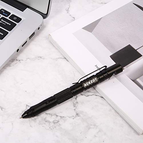 Gift for Men, ACKZOT Multitool Pen with Ballpoint Pen/Glass Breaker/Compass/Whistle/Fire Starter/Bottle Opener/Screwdriver, Cool Gadget for Camping / Survival, Unique Father's Day Gift