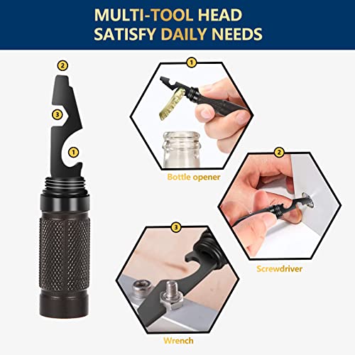 Gift for Men, ACKZOT Multitool Pen with Ballpoint Pen/Glass Breaker/Compass/Whistle/Fire Starter/Bottle Opener/Screwdriver, Cool Gadget for Camping / Survival, Unique Father's Day Gift