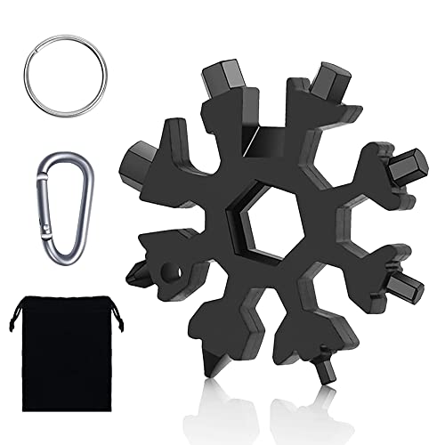 Snowflake Multitool 18-in-1Stainless Steel Snowflake Multi Tool Father s Day Gifts from Daughter Son Kids Snowflake Gadget Gifts with Key Ring Carabiner Clip and Storage Bag for Dad Father