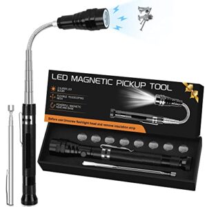 gifts for men dad,magnetic pickup tool with led lights,telescoping magnet pick up tool-unique gadgets gifts for boyfriend/father,husband,grandpa,diy handyman,him,women,12 batteries,2pc set