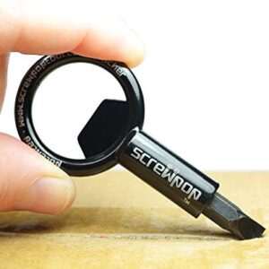 Screwpop Screwdriver Compact Bit Holder Keychain | Carabiner Multi-Tool Bottle Opener with New Secure and Stronger Magnet (Includes Removable Double-Sided Bit)