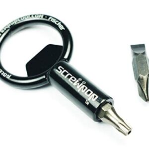 Screwpop Screwdriver Compact Bit Holder Keychain | Carabiner Multi-Tool Bottle Opener with New Secure and Stronger Magnet (Includes Removable Double-Sided Bit)