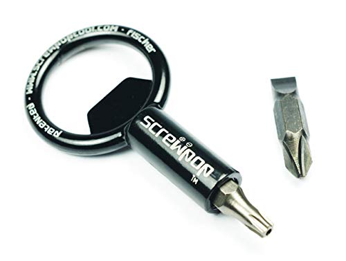 Screwpop Screwdriver Compact Bit Holder Keychain | Carabiner Multi-Tool Bottle Opener with New Secure and Stronger Magnet (Includes Removable Double-Sided Bit)