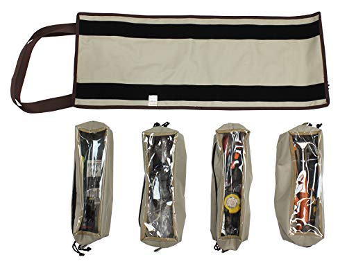 ZORMY Large Tool Roll Organizer, Roll Up Pouch Bag Zipper Wrench Tool Roll Up Bag with Adjustable Strap, Tool Organizer Carrier Bag - 4 Removeable Handy Small Tools Bag