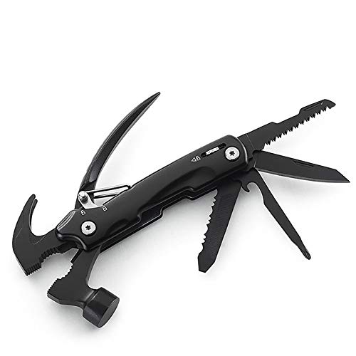 Gifts for Boyfriend, Unique Anniversary Christmas Birthday Gift Ideas for Men Him, Cool Gadget Christmas Stocking Stuffer for Men, All in One Tools Mini Hammer Multitool Camping Accessories (Black)