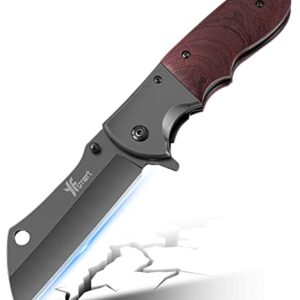 Kpieit Pocket Knife for Men, Folding Knife 3.4" Carbon Steel Stainless Blade, EDC Knife with LinerLock, clip, Tactical Knife for Camping Hunting Survival Indoor and Outdoor Mens Gift