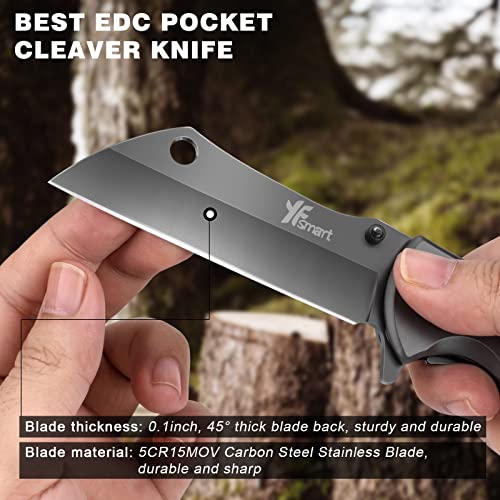 Kpieit Pocket Knife for Men, Folding Knife 3.4" Carbon Steel Stainless Blade, EDC Knife with LinerLock, clip, Tactical Knife for Camping Hunting Survival Indoor and Outdoor Mens Gift