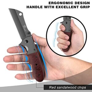 Kpieit Pocket Knife for Men, Folding Knife 3.4" Carbon Steel Stainless Blade, EDC Knife with LinerLock, clip, Tactical Knife for Camping Hunting Survival Indoor and Outdoor Mens Gift