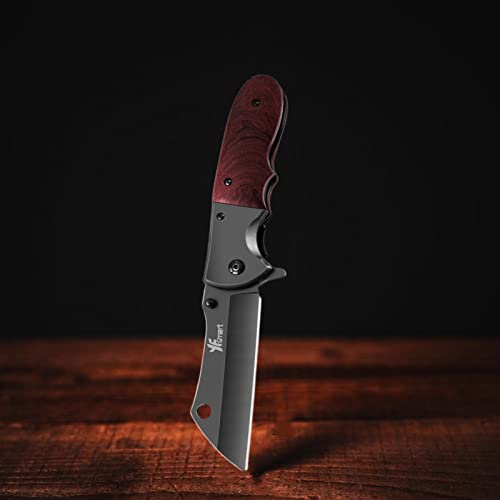 Kpieit Pocket Knife for Men, Folding Knife 3.4" Carbon Steel Stainless Blade, EDC Knife with LinerLock, clip, Tactical Knife for Camping Hunting Survival Indoor and Outdoor Mens Gift