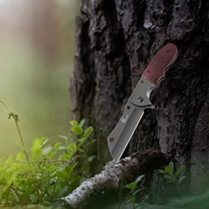 Kpieit Pocket Knife for Men, Folding Knife 3.4" Carbon Steel Stainless Blade, EDC Knife with LinerLock, clip, Tactical Knife for Camping Hunting Survival Indoor and Outdoor Mens Gift