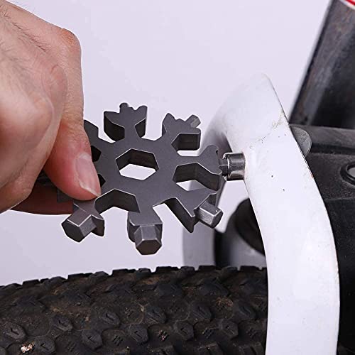 18-in-1 Stainless Steel Snowflake Keychain Multi-Tool Portable Keychain Screwdriver Bottle Opener Tool for Outdoor Camping Gift for Valentine's Day, Birthday, and Happy New Year (multi4 pack)