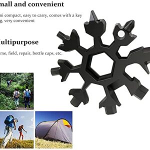 18-in-1 Stainless Steel Snowflake Keychain Multi-Tool Portable Keychain Screwdriver Bottle Opener Tool for Outdoor Camping Gift for Valentine's Day, Birthday, and Happy New Year (multi4 pack)