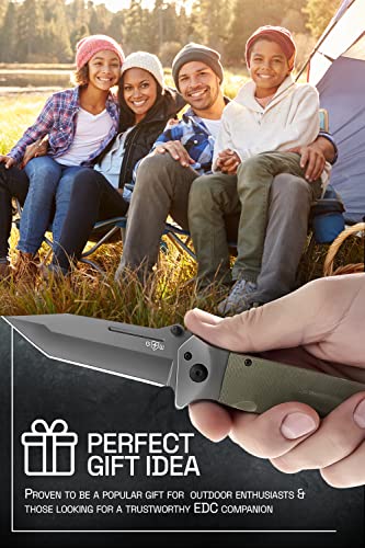 Pocket Knife Spring Assisted Knife - Folding Tactical Knives Japanese Tanto Blade Knives - Ninja Assisted Opening Knife - Best for Camping Hiking EDC Work Knife Birthday Christmas Gifts for Men 6688