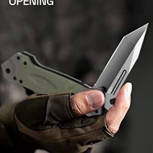 Pocket Knife Spring Assisted Knife - Folding Tactical Knives Japanese Tanto Blade Knives - Ninja Assisted Opening Knife - Best for Camping Hiking EDC Work Knife Birthday Christmas Gifts for Men 6688