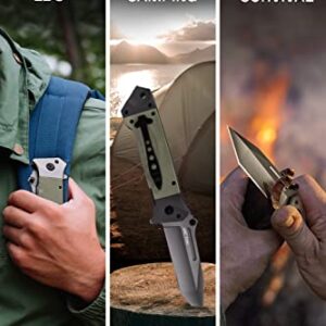 Pocket Knife Spring Assisted Knife - Folding Tactical Knives Japanese Tanto Blade Knives - Ninja Assisted Opening Knife - Best for Camping Hiking EDC Work Knife Birthday Christmas Gifts for Men 6688