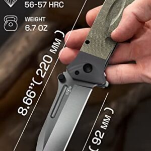 Pocket Knife Spring Assisted Knife - Folding Tactical Knives Japanese Tanto Blade Knives - Ninja Assisted Opening Knife - Best for Camping Hiking EDC Work Knife Birthday Christmas Gifts for Men 6688