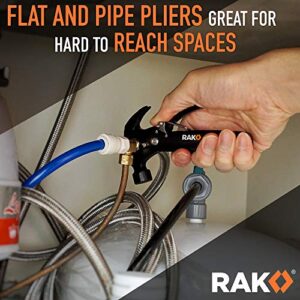 RAK Multitool Hammer - Valentine's Day Gifts For Men - Compact DIY Survival Multi Tool W/Screwdriver, Pliers, Bottle Key, Knife, Saw and More - Backpacking Gear & Camping Accessories