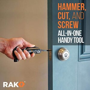 RAK Multitool Hammer - Valentine's Day Gifts For Men - Compact DIY Survival Multi Tool W/Screwdriver, Pliers, Bottle Key, Knife, Saw and More - Backpacking Gear & Camping Accessories