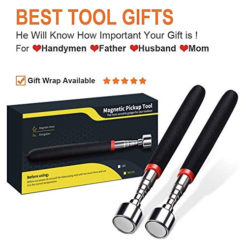 Tool Gifts for Men-LED Flashlight Gloves Gifts for Men, Stocking Stuffers and Stocking Stuffers Tool Gifts for Men - Magnetic Tool Pickup,Telescoping Magnet, Gadget Tool for Women, Christmas Tool Gift