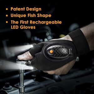 Tool Gifts for Men-LED Flashlight Gloves Gifts for Men, Stocking Stuffers and Stocking Stuffers Tool Gifts for Men - Magnetic Tool Pickup,Telescoping Magnet, Gadget Tool for Women, Christmas Tool Gift