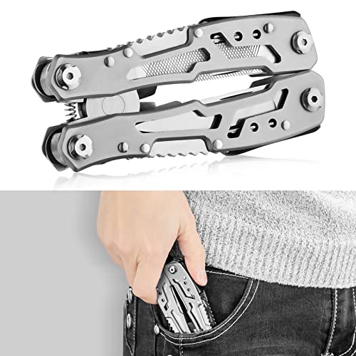 14-In-1 Multitool Pliers，Premium Portable Multi Tool ，with Safety Locking Professional Stainless Steel Multitool Pliers Pocket Knife,Apply to Survival, Camping, Gifts for Dad Husband Boyfriend