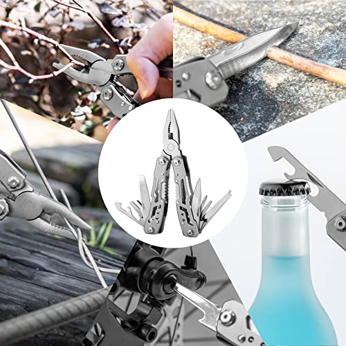 14-In-1 Multitool Pliers，Premium Portable Multi Tool ，with Safety Locking Professional Stainless Steel Multitool Pliers Pocket Knife,Apply to Survival, Camping, Gifts for Dad Husband Boyfriend