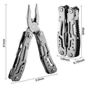 14-In-1 Multitool Pliers，Premium Portable Multi Tool ，with Safety Locking Professional Stainless Steel Multitool Pliers Pocket Knife,Apply to Survival, Camping, Gifts for Dad Husband Boyfriend