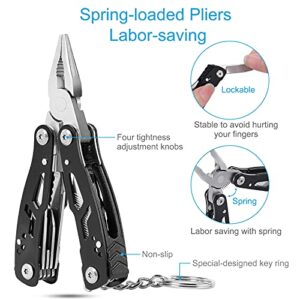 2PCS Bovgero Mini Multitool Pliers 15-in-1, Handmade Multi Tool Plier, Premium Keychain Multitool, Small Multi-tool, Birthday Father’s Day Gift for Men Him Husband Boyfriend Father Handyman (2)