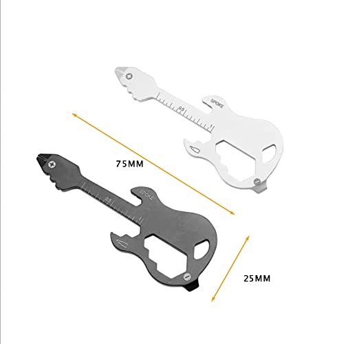 MYing 2pcs 12 in 1 Multitool, Cool Gadgets for Men, Multipurpose Tool for Bottle Opener, Screwdriver, Wrench, Ruler,Guitar Shaped Portable