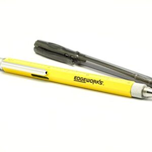 Screwdriver Pen Pocket Multi-Tool By EdgeWorks – Multi-Functional & Sturdy Aluminum DIY Tool, With Screwdriver, Stylus, Bubble Level, Ruler & Phillips Flathead Bit, Unique Gift Idea - Yellow