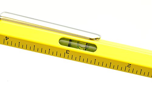 Screwdriver Pen Pocket Multi-Tool By EdgeWorks – Multi-Functional & Sturdy Aluminum DIY Tool, With Screwdriver, Stylus, Bubble Level, Ruler & Phillips Flathead Bit, Unique Gift Idea - Yellow