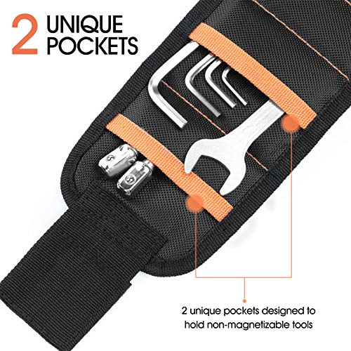 Magnetic Wristband, Best DIY Gifts for Men Dad, Tools for Men Magnetic Tool Wristband with Powerful Magnets, Carpenter Men Gadgets Gifts Wrist Tool Holder for Holding Screws, Nails, Drill Bits Unique