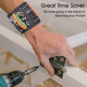 Magnetic Wristband, Best DIY Gifts for Men Dad, Tools for Men Magnetic Tool Wristband with Powerful Magnets, Carpenter Men Gadgets Gifts Wrist Tool Holder for Holding Screws, Nails, Drill Bits Unique