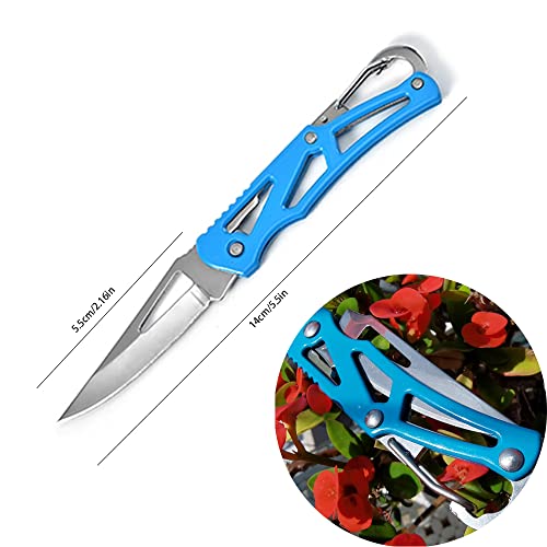 3 Colors Stainless Steel Folding Knife With Key Ring, Outdoor Survival Pocket Knife (6 Pack)