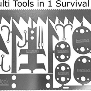 Survival Gear Credit Card Multi Tool (2 Pack) -Best Bug Out Bag Shtf Camping Multipurpose EDC Multitool - Fishing Hooks; Arrowheads; Saws, Hunting Survival Kit, Disaster Preppers Emergency Gift Idea