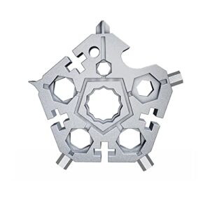 23-in-1 Snowflake Multitool Stainless Steel Multitool,Chxico 23-in-1 Stainless Multi-tool with Key Ring,Gift for Christmas(Silver)