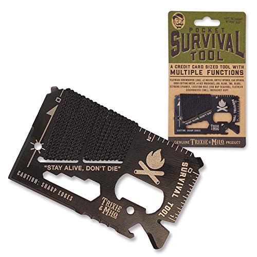 Trixie & Milo Pocket Survival Tool - Camping Accessories, Survival Tool, Wallet Tool, Credit Card Tool, Pocket Tool Set, Unique Gifts for Men, Pocket Tool, Credit Card Multitool, Survival Gear