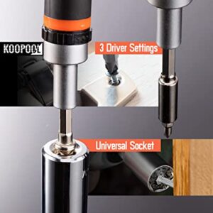 KOOPOOL Universal Socket Tool Set (1/4"-3/4") 25-Piece (A) with Magnetic Pickup Tool Set 5-Piece (B)