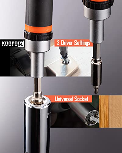 KOOPOOL Universal Socket Tool Set (1/4"-3/4") 25-Piece (A) with Magnetic Pickup Tool Set 5-Piece (B)