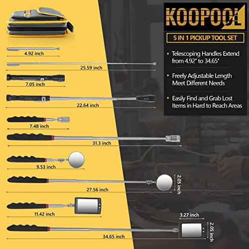 KOOPOOL Universal Socket Tool Set (1/4"-3/4") 25-Piece (A) with Magnetic Pickup Tool Set 5-Piece (B)