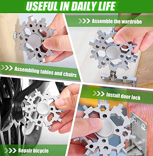 Snowflake Multitool,23-in-1 Multi Tool for Men with Fidget Spinner Function,Cool Gadgets for Men Dad Husband Boyfriend,Multitool for Outdoor,Cycling,Skiing