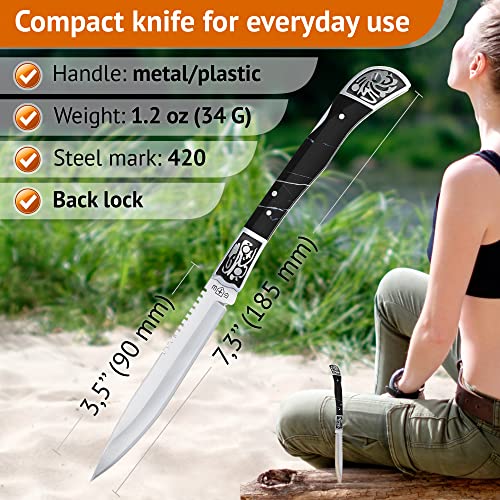 Bundle of 2 Items - Pocket Knife for Men - Folding Knofe - EDC Fold Knives - Sharp Blade Knifes - Camping Knives - CSGO Karambits for Men and Women - Best for Hiking Survival Hunting Fishing