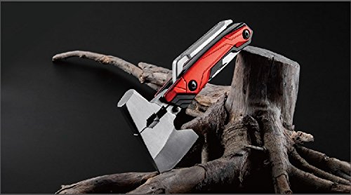 Stilvolle tools Axe 9 ax with 9-Featured Multi-Tool Hammer, Wrench, Wire Cutter, ax, Bottle Opener, Phillips Screwdriver, Flat-Blade Screwdriver, Nail File, Saw, Knife (Orange)